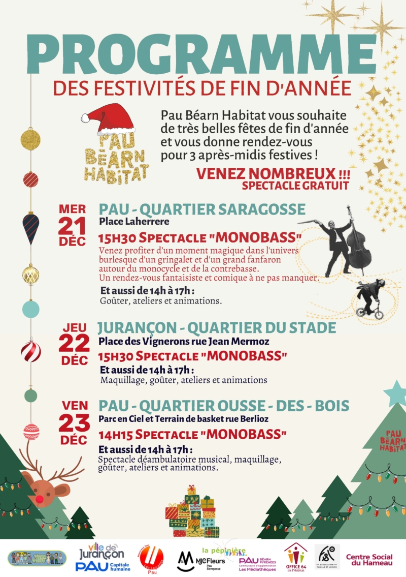 Programme festivités de fin d’année – MJC DES FLEURS SARAGOSSE